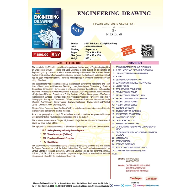 BookBharat - Engineering Drawing: Plane and Solid Geometry by N.D ...